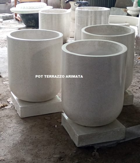 Jual Pot Tanaman Dan Bunga Dari Bahan Teraso Marmer / Terrazzo